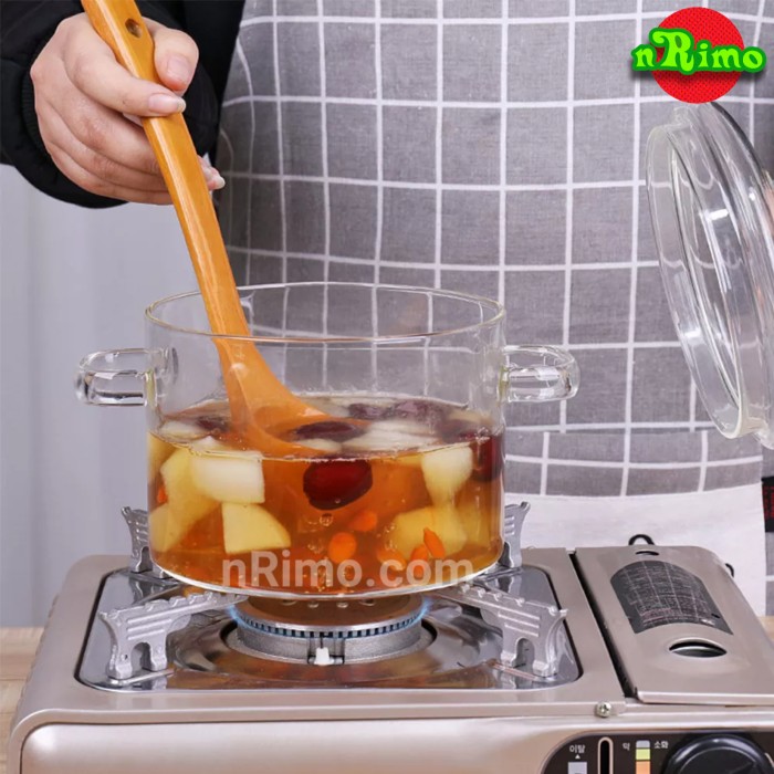 PANCI KACA TAHAN API TRANSPARAN MASAK AIR MIE SERBAGUNA GLASS SOUP POT ...