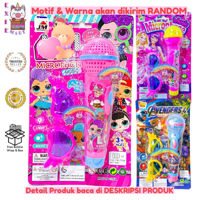 MAINAN ANAK [1016J] PEREMPUAN MICROPHONE MIC DAN KACAMATA 2IN1 BATERAI ...