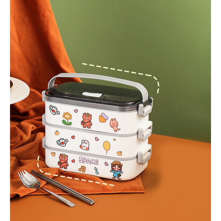 ES KOTAK MAKAN TAHAN SUHU TEMPAT MAKAN LUNCH BOX ANTI KARAT WARNA PUTIH ...