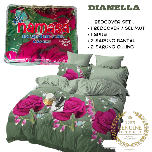 Motif Terbaru NAMASA Bed cover set+Sprei king size ukuran 180 x 200 ...