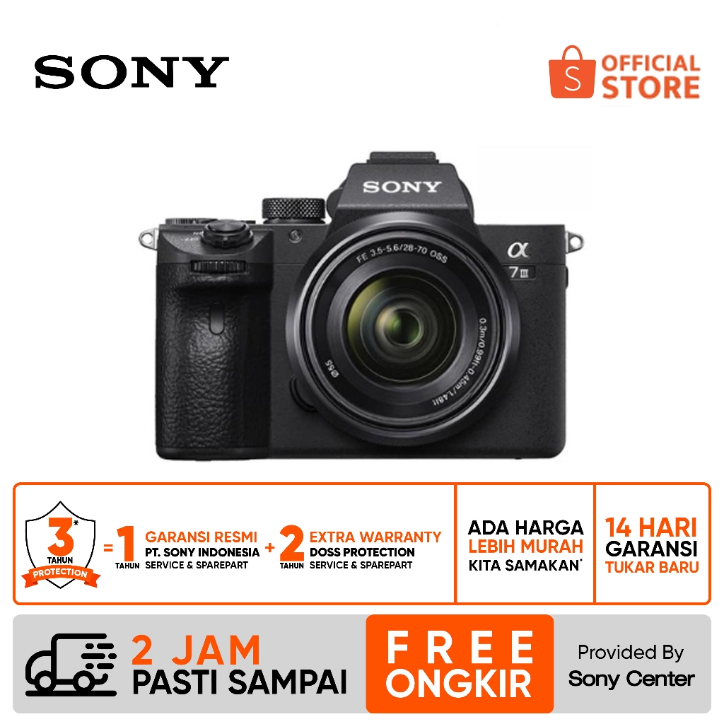 KAMERA- SONY ALPHA A7III KIT SEL2870 FULL FRAME E-MOUNT CAMERA / A7 III / A7MIII / A7 MIII ...