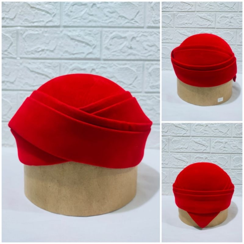 Merah Putih Hitam Peci Kuluk Santri Polos