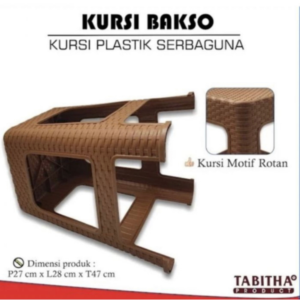 BANGKU BAKSO ROTAN / KURSI BASO MOTIF ROTAN TEBAL TABITHA