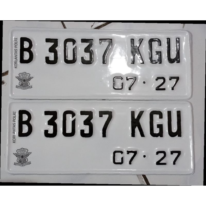PLAT NOMOR MOTOR FONT TERBARU ASLI SAMSAT PAKE LOGO KORLANTAS PUTIH & HITAM