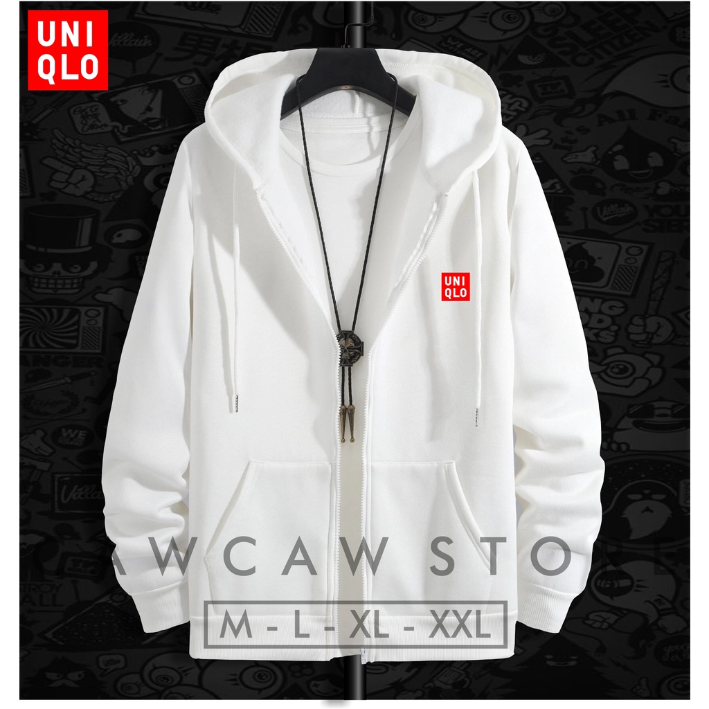 JAKET PRIA WANITA SWEATER HOODIE ZIPPER JAKET UNIQLO BIG SIZE M - XXL UNISEX TERBARU KEKINIAN