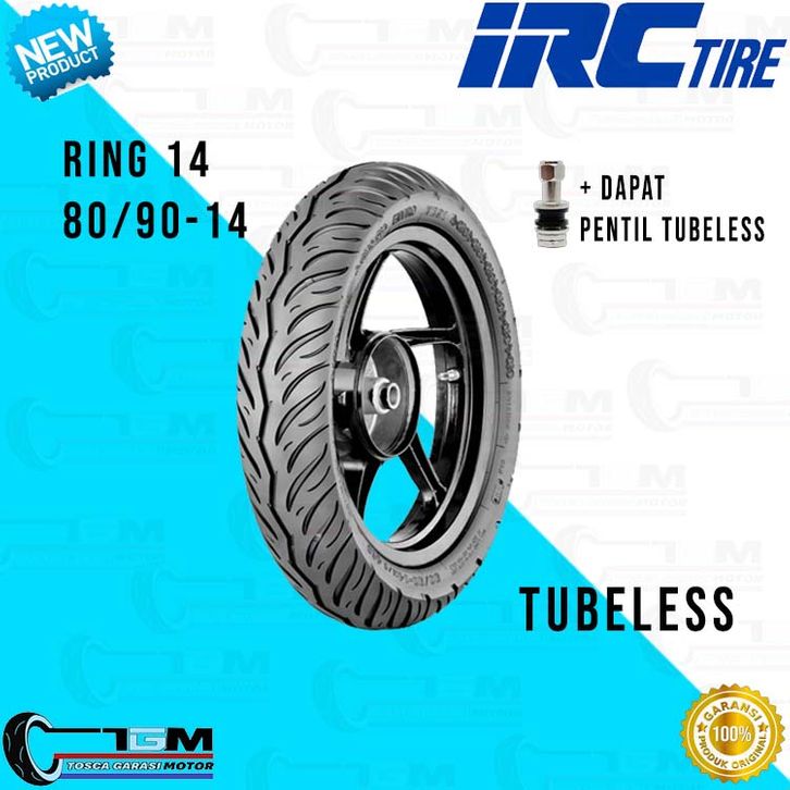 BAN MOTOR RING 14 80/90-14 IRC TUBELESS 100% ORIGINAL