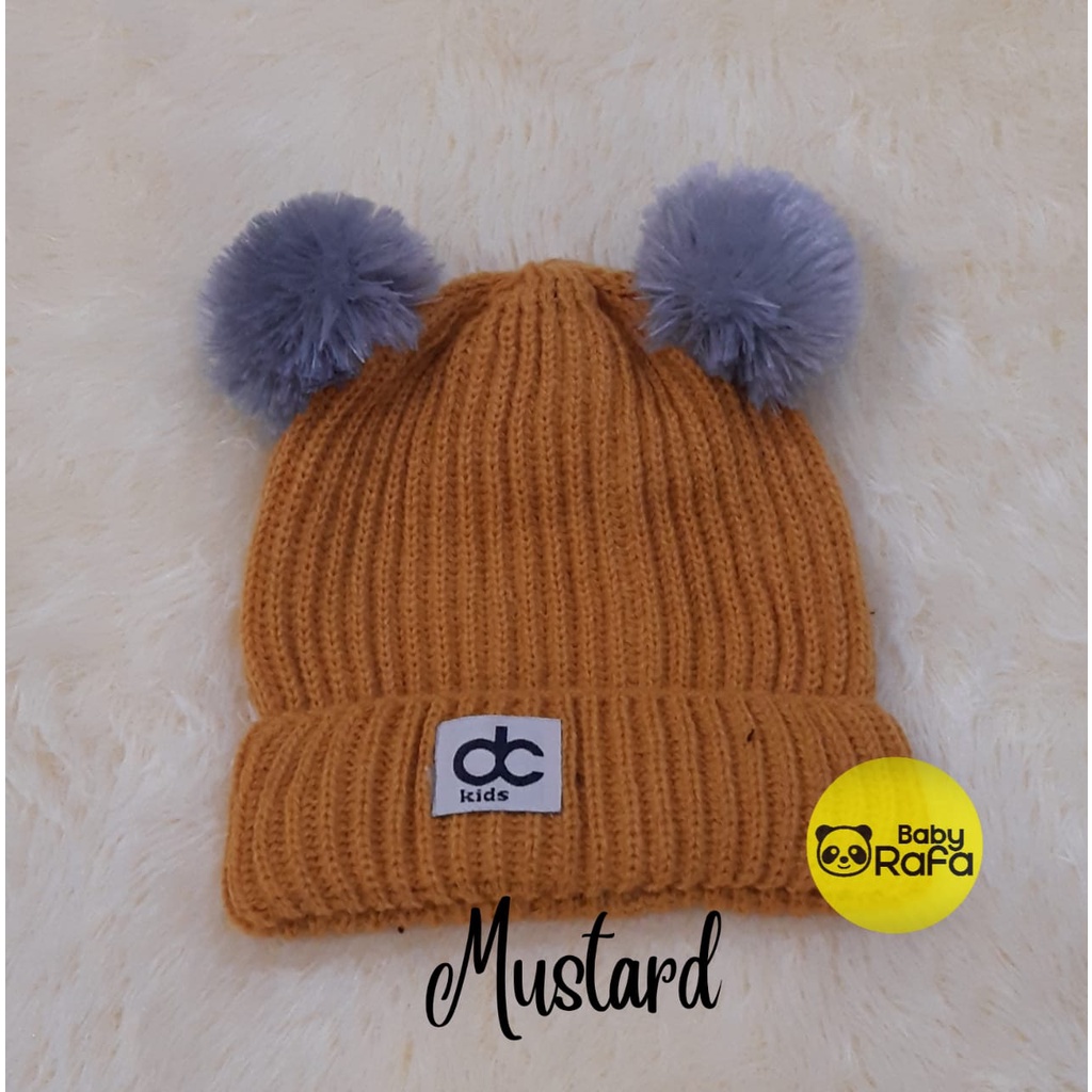 Topi Rajut Kupluk Bayi Pom Pom Premium / Topi Bayi Pom Pom Anak Laki ...