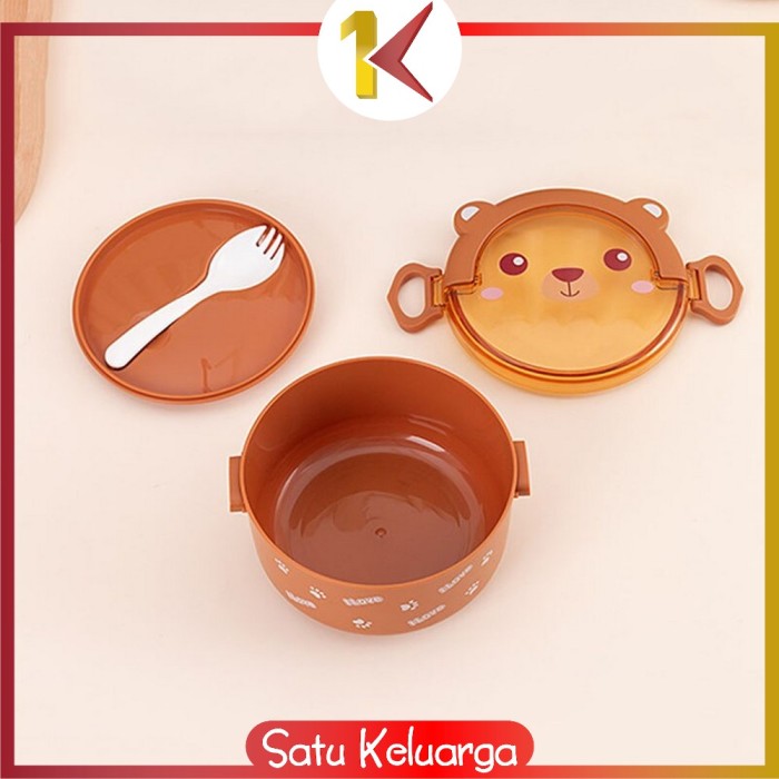 KOTAK MAKAN SK-C690 TEMPAT MAKAN LUNCH BOX SET BULAT 2 TINGKAT MOTIF ...