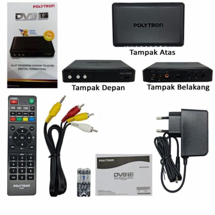 DIGITAL TV SET T0P BOX POLYTRON PDV 600T2 DVB T2 HDMI DVBT2 STB EWS ...