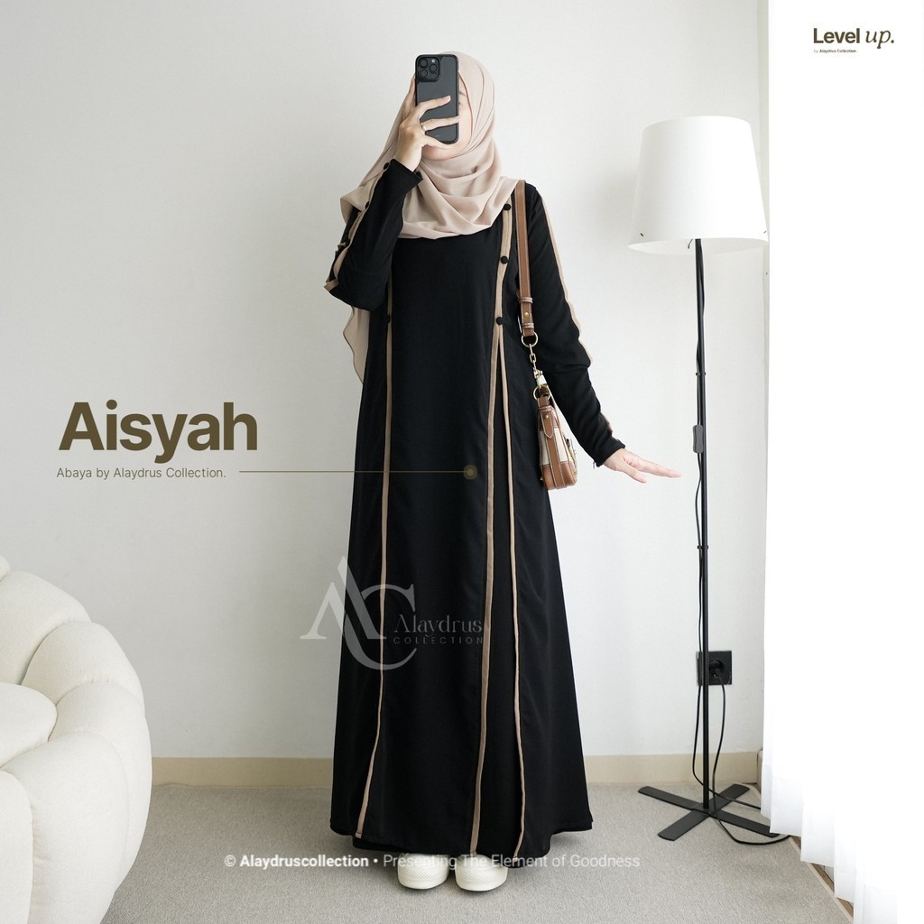 BAJU GAMIS DEWASA ALAYDRUS COLLECTION ABAYA HITAM TURKEY AISYAH GAMIS ...