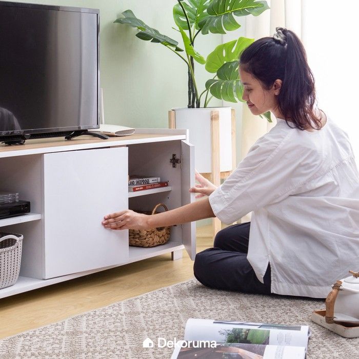 Free Ongkir Dekoruma Nise Meja TV Minimalis atau Lemari Rak TV Buffet TV Cabinet Elegan