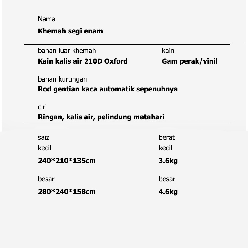 TENDA CAMPING 4/5/6/7/8 ORANG TENDA BESAR TAHAN ANGIN TAHAN HUJAN