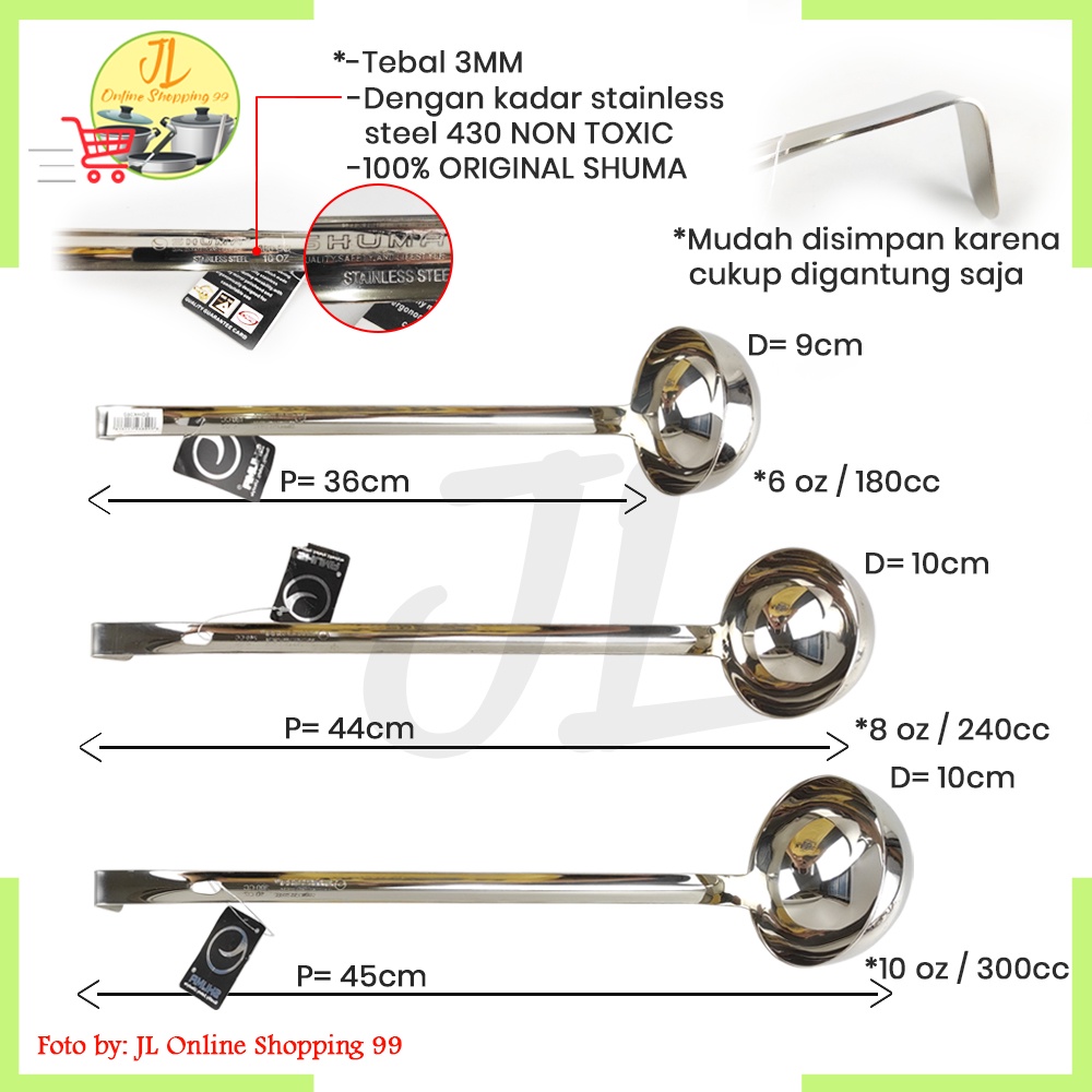 LADLE SOUP STAINLESS SHUMA / IRUS BAKSO / SENDOK SOUP / CENTONG STAINLESS