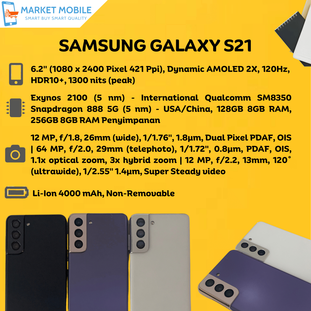 SAMSUNG GALAXY S21 5G SECOND HP SAMSUNG S21 5G SEKEN/BEKAS