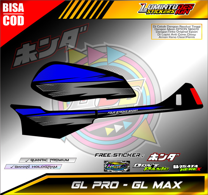 STRIPING VARIASI GL PRO GL MAX STIKER VARIASI MOTOR - BIRU MUDA