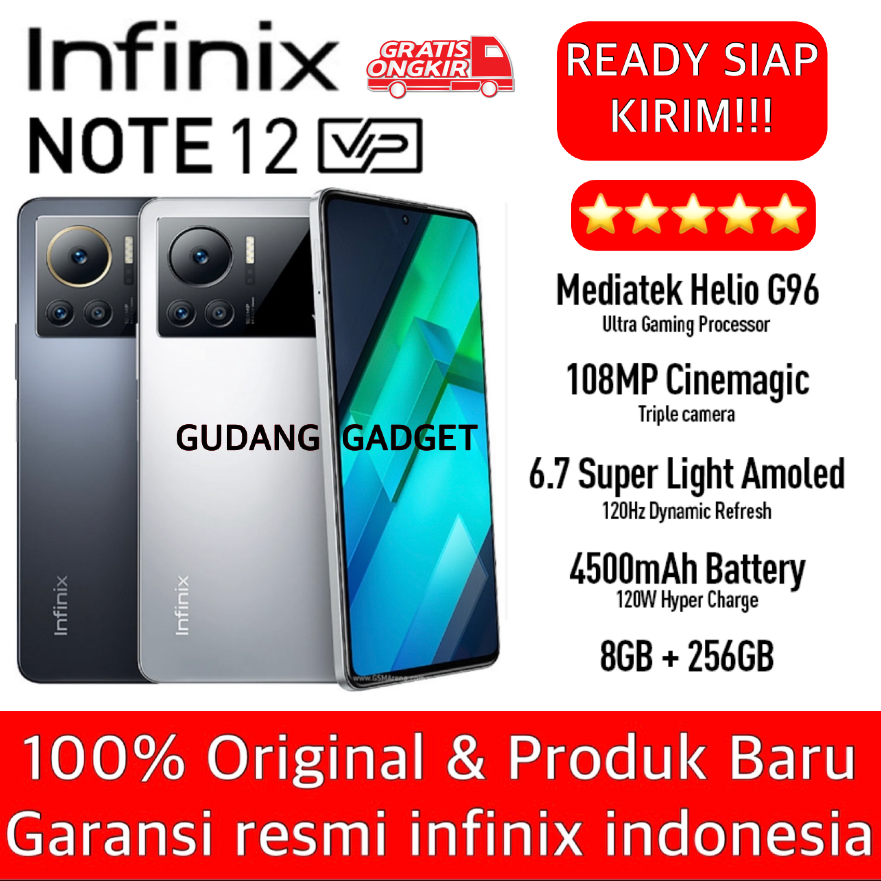 Infinix Note 12 VIP NFC 8GB+256GB Garansi Resmi 1 Tahun