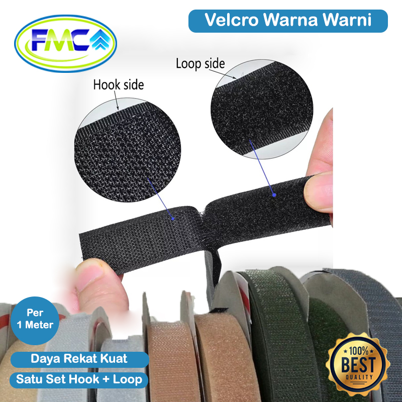 VELCRO PEREKAT 10CM 5CM 2CM SET WARNA VELCRO KAIN HOOK LOOP TAPE ...