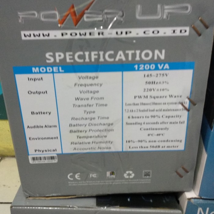 UPS POWER UP 1200VA / 720W. BATTERY BACKUP & STABILIZER FOR COMPUTER ...