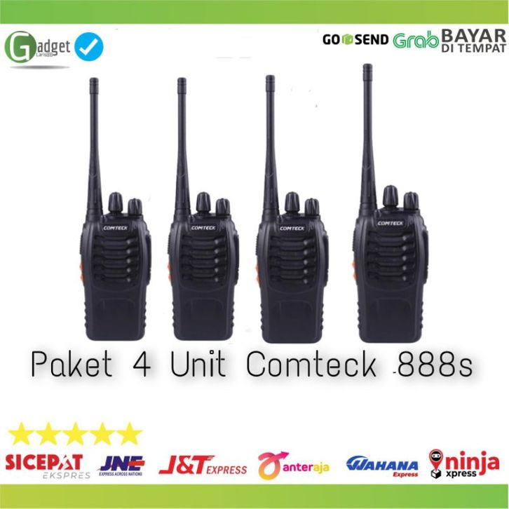 Paket Hemat 4 Unit Radio Komunikasi HT Handy Talky Walkie Talkie 888s ...
