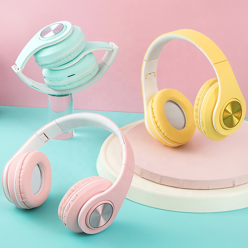 HEADPHONE MACARON B39 / P39 HEADSET HF WIRELESS WITH LED INPODS IBOOM ...