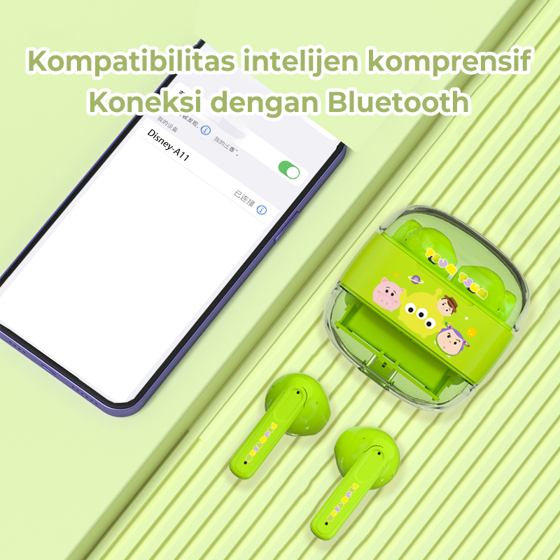 HEADSET ORI DISNEY A11 NIRKABEL BLUETOOTH 5.3 TWS HEADPHONE SUPER BASS