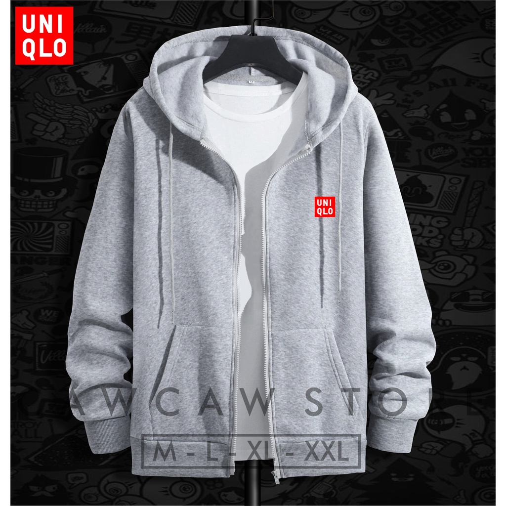 JAKET PRIA WANITA SWEATER HOODIE ZIPPER JAKET UNIQLO BIG SIZE M - XXL UNISEX TERBARU KEKINIAN