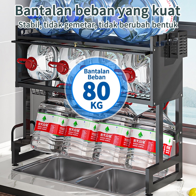 RAK PIRING WASTAFEL TERTUTUP RAK DAPUR STAINLESS STEEL DAN PERALATAN ...