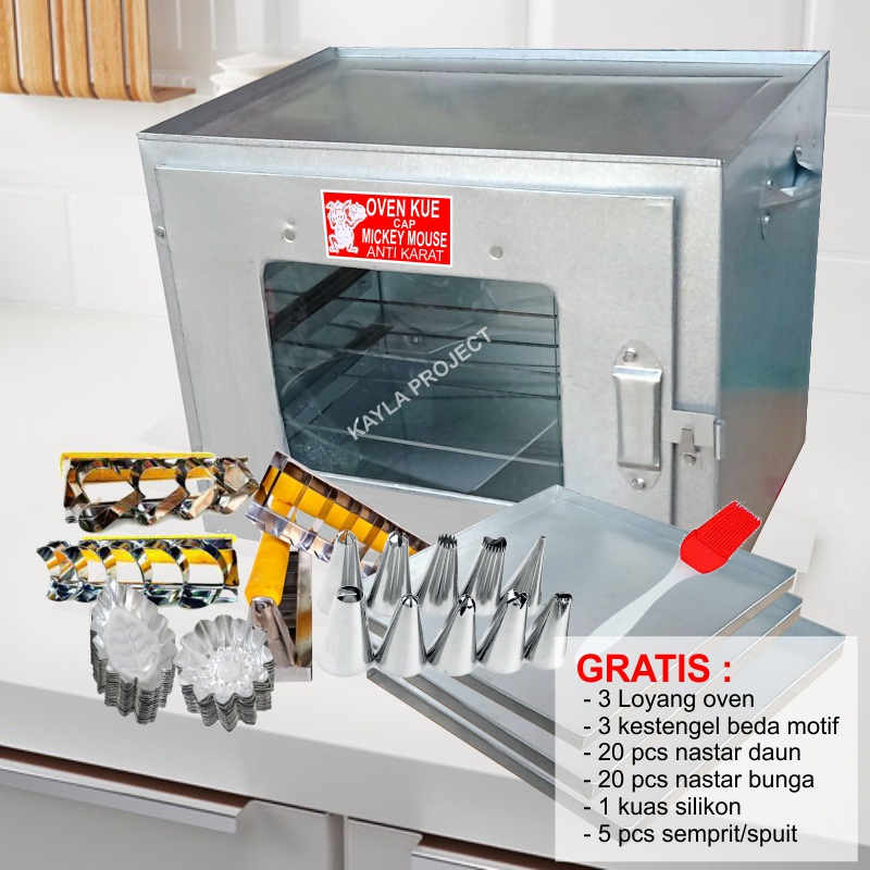 OVEN TANGKRING KOMPOR OPEN KUE 3 SUSUN ANTI KARAT GRATIS LOYANG DAN ...