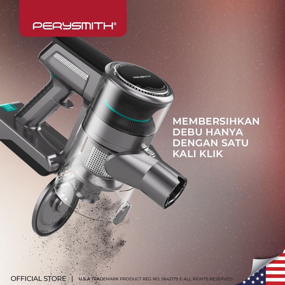 PerySmith XP6 Cordless Vacuum Cleaner Handheld 3-in-1 Home Penyedot ...