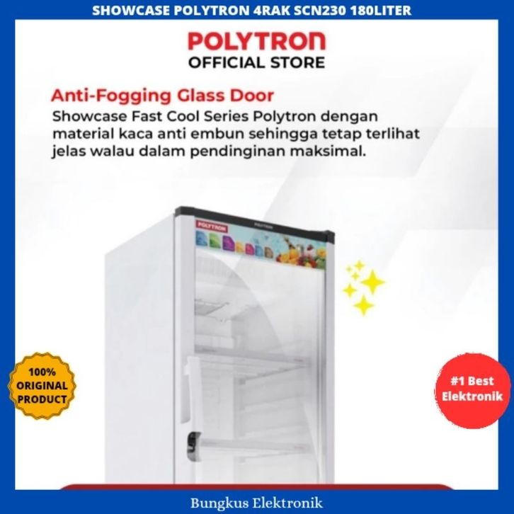 PROMO SHOWCASE POLYTRON 4 RAK SCN-230 180LITER KULKAS DISPLAY COOLER ...