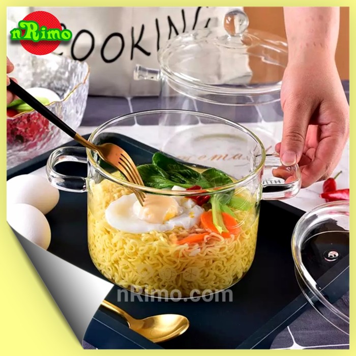 PANCI KACA TAHAN API TRANSPARAN MASAK AIR MIE SERBAGUNA GLASS SOUP POT ...