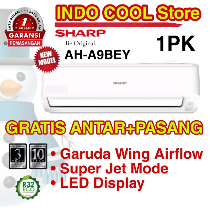 AC SHARP SPLIT 1PK AH-A9BEY - UNIT ONLY, TANPA STEKER