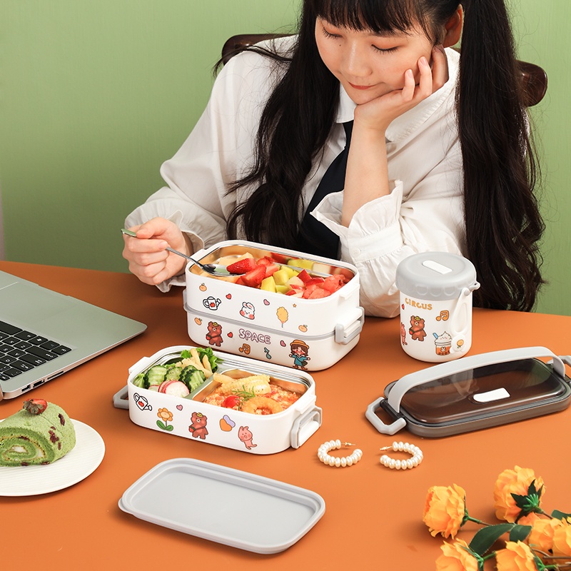 ES KOTAK MAKAN TAHAN SUHU TEMPAT MAKAN LUNCH BOX ANTI KARAT WARNA PUTIH ...