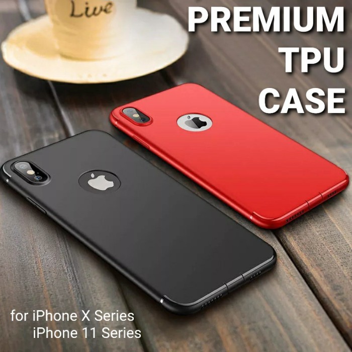 SLIM SILICONE CASE IPHONE X XR XS CASING SOFTCASE IPHONE XS MAX BLACK ...