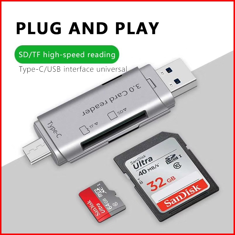 Actual 4 In 1 Card Reader High-speed Smart 3 0 Metal Type C Micro Usb ...
