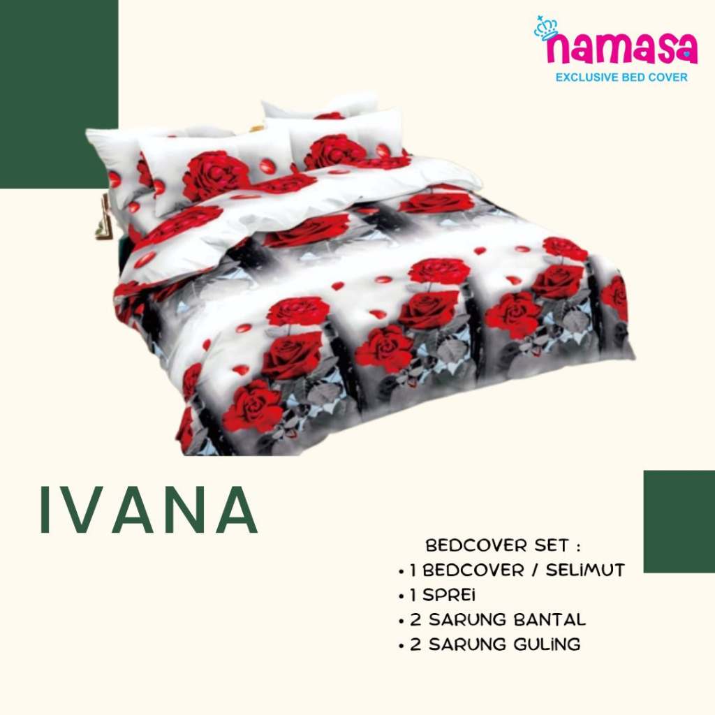 Motif Terbaru NAMASA Bed cover set+Sprei king size ukuran 180 x 200 ...