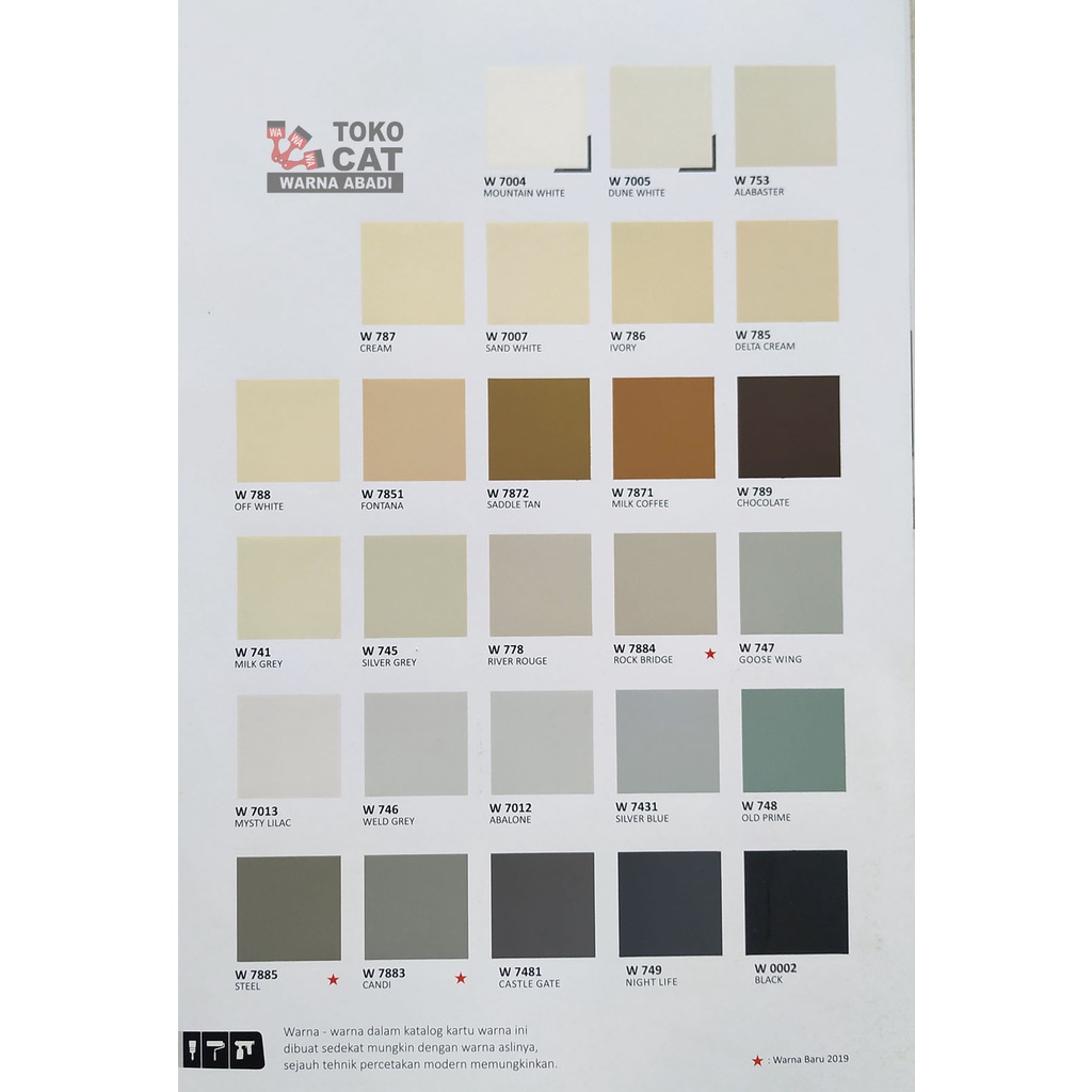 CAT TEMBOK WELDON 5 KG - KHUSUS INTERIOR - SERI WARNA 2