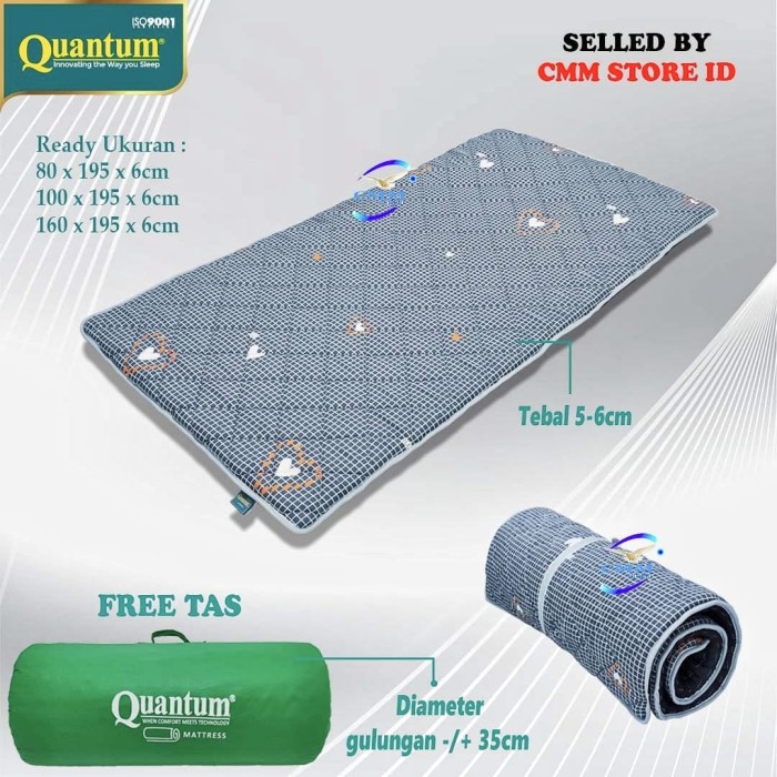 KASUR LIPAT QUANTUM / KASUR GULUNG MOTIF 100CM X 195CM X 6CM ORIGINAL ...