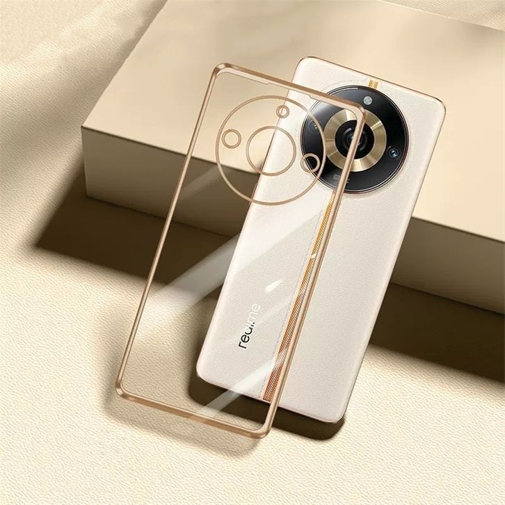 Case Real'me 11 NFC / 11 PRO / 11 PRO PLUS Clear Luxury Plating Square ...