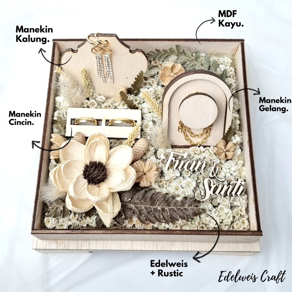 (TERSEDIA) KOTAK HANTARAN PERNIKAHAN PERHIASAN FULL SET XL KAYU AKRILIK ...