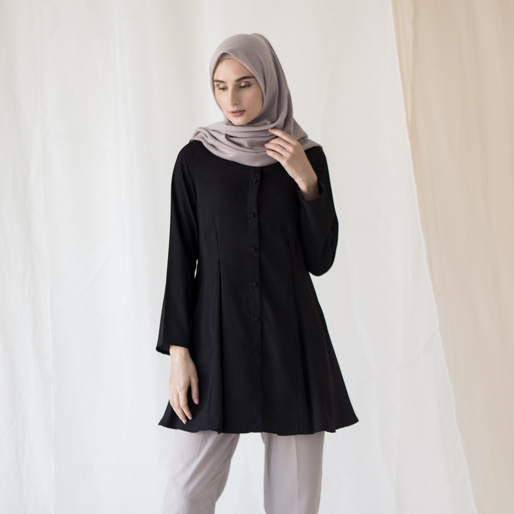 WIYANA BY ASKA LABEL - BASIC BLOUSE WANITA MUSLIM FULL KANCING WARNA ...