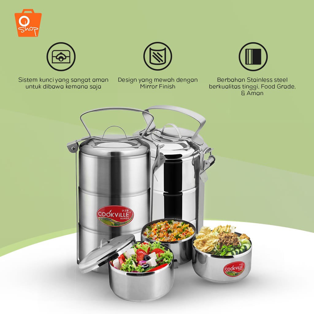 RANTANG SUSUN COOKVILLE PREMIUM STAINLESS STEEL SUS304