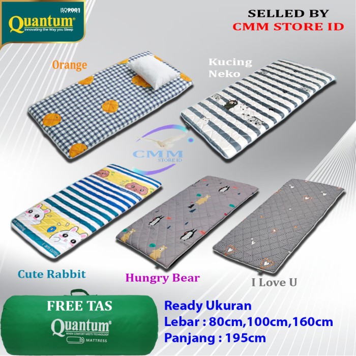 KASUR LIPAT QUANTUM / KASUR GULUNG MOTIF 100CM X 195CM X 6CM ORIGINAL ...