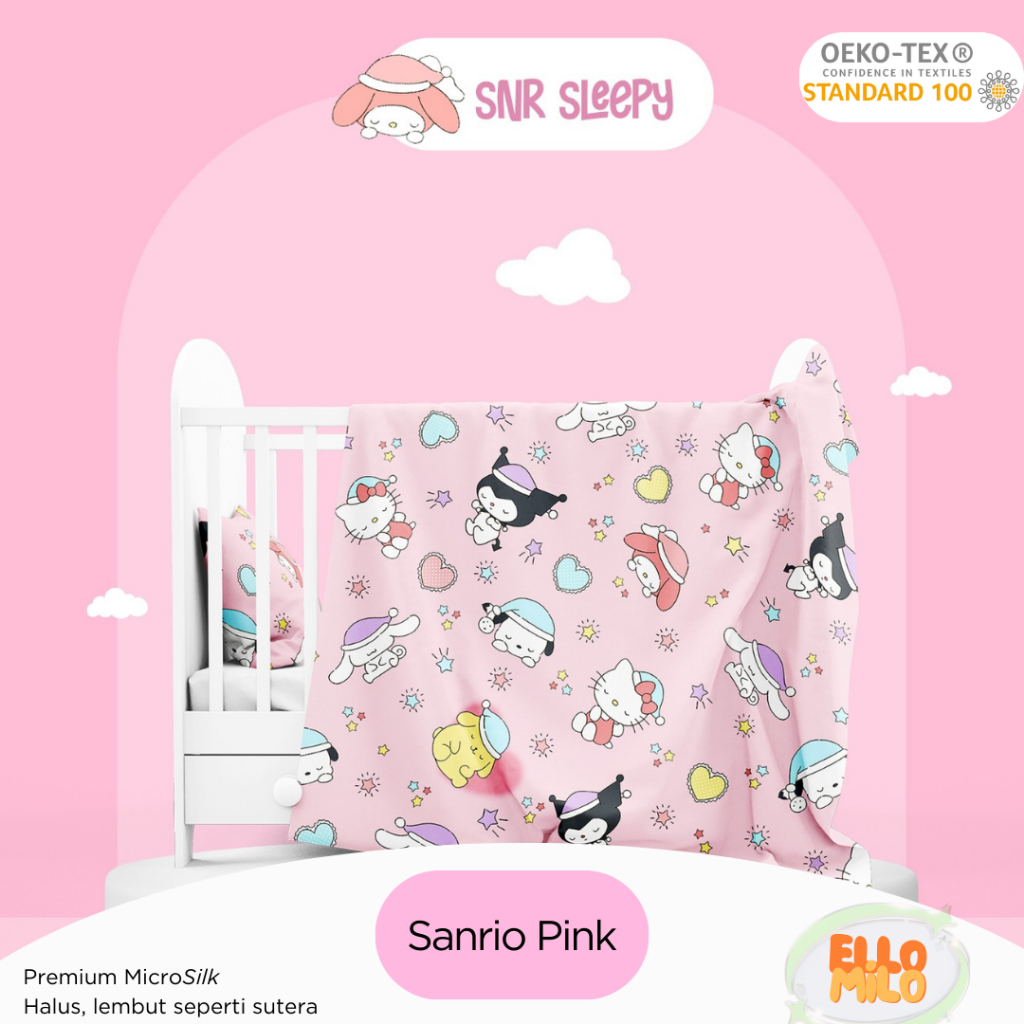 Set Sprei Bed Cover Labubu Kuromi Sanrio Melody Snoopy Stitch - Ukuran ...