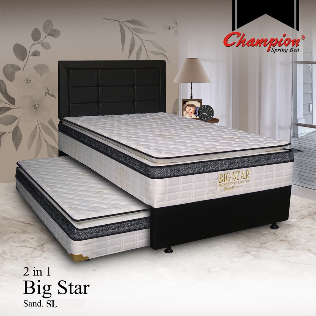 [ FULL SET ] SPRINGBED CHAMPION 2 IN 1 BIGSTAR PLUSHTOP + PILLOWTOP ...
