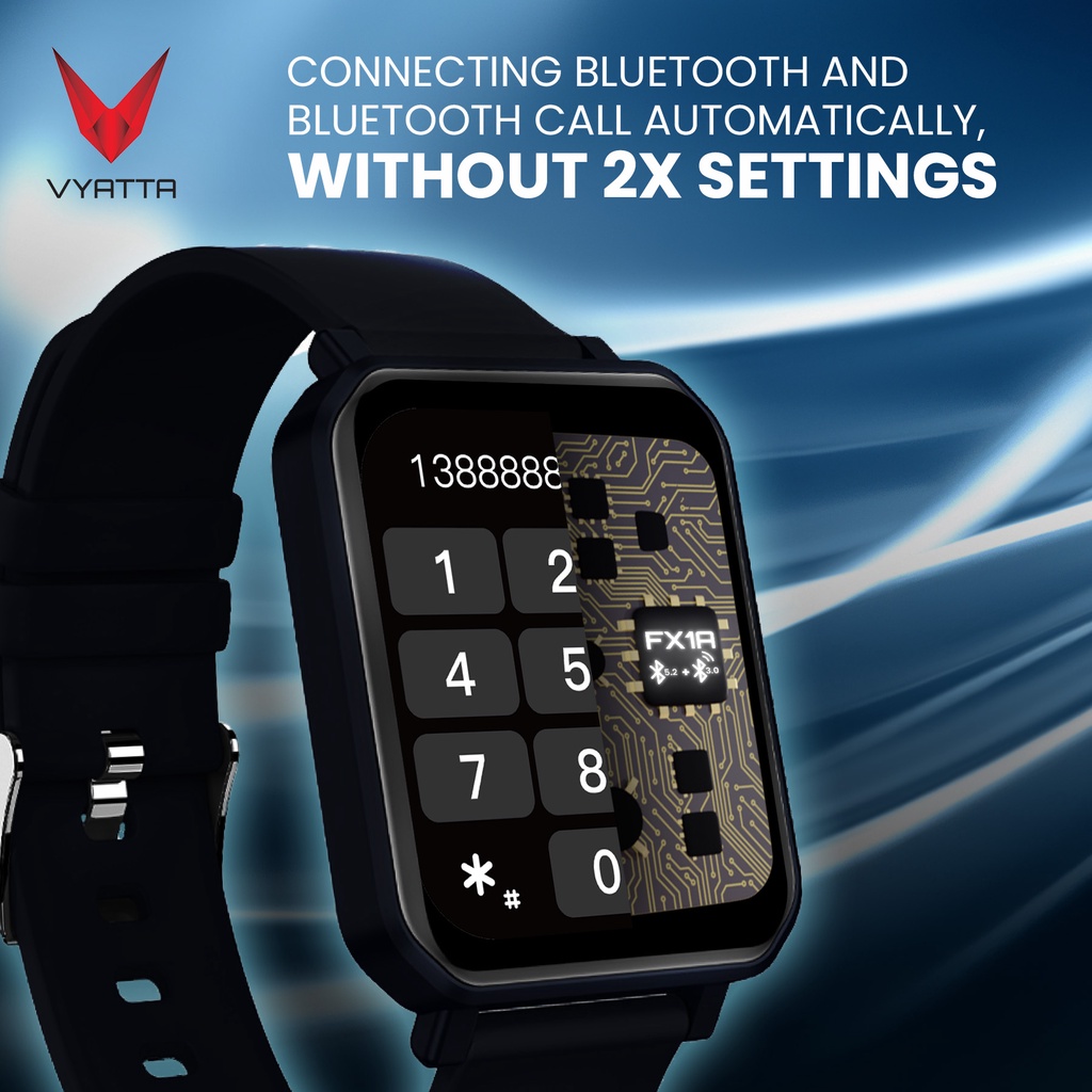 VYATTA FITME PRO X SMARTWATCH LARGE SQUARE IPS SCREEN 1.91" 100+ SPORT MODE STOCK MARKET