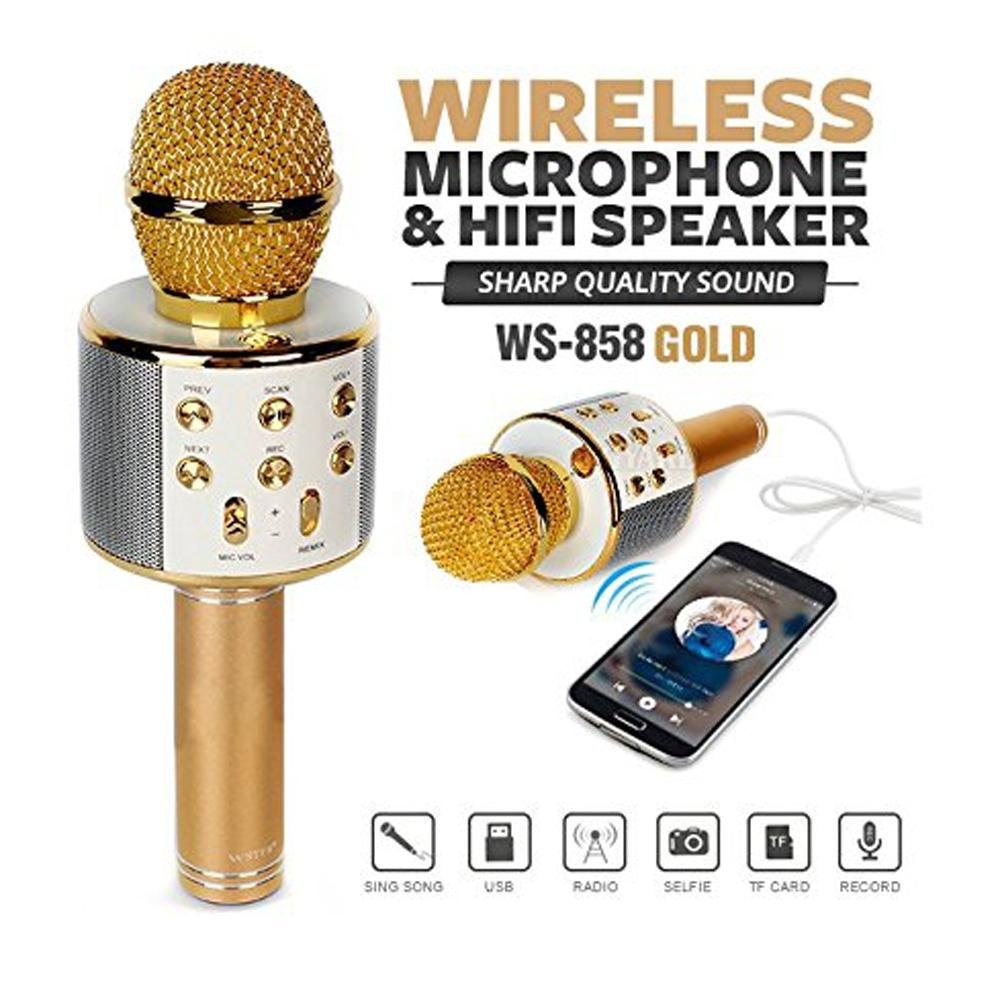 ( DAN TERMURAH ) MIC WS 858 MICROPHONE WIRELESS MICROPHONE BLUETOOTH WS-858 WSTER SMULE WIRELESS ...