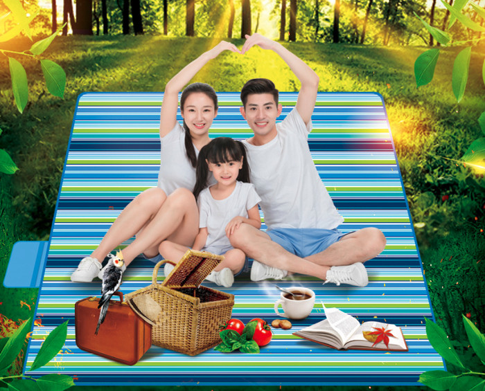 TIKAR KARPET LIPAT PIKNIK 100X200 ATAU 100X150CM - MOTIF D, 150X200CM