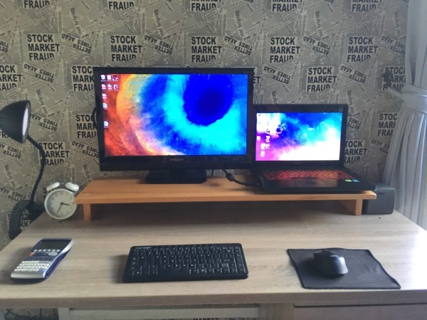 MONITOR STAND KAYU 90X20X10CM MEJA MONITOR MONITOR TABLE 2 MONITOR ...