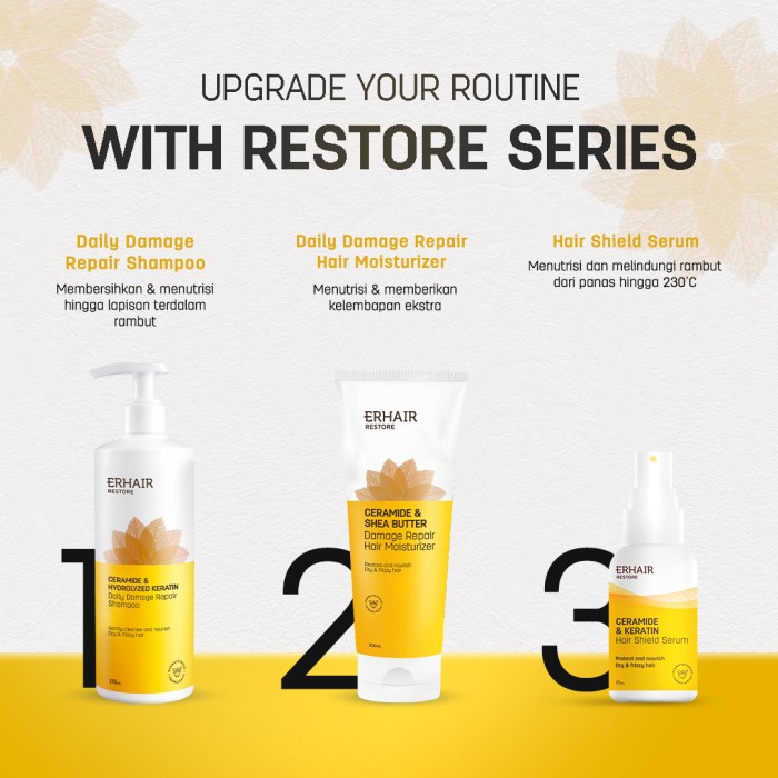 ERHAIR RESTORE CERAMIDE & KERATIN HAIR SHIELD SERUM 70 ML